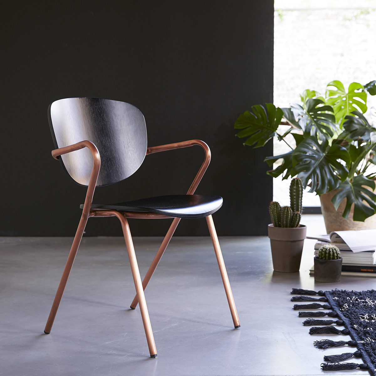 Tikamoon : Ada - Copper oak and metal Chair