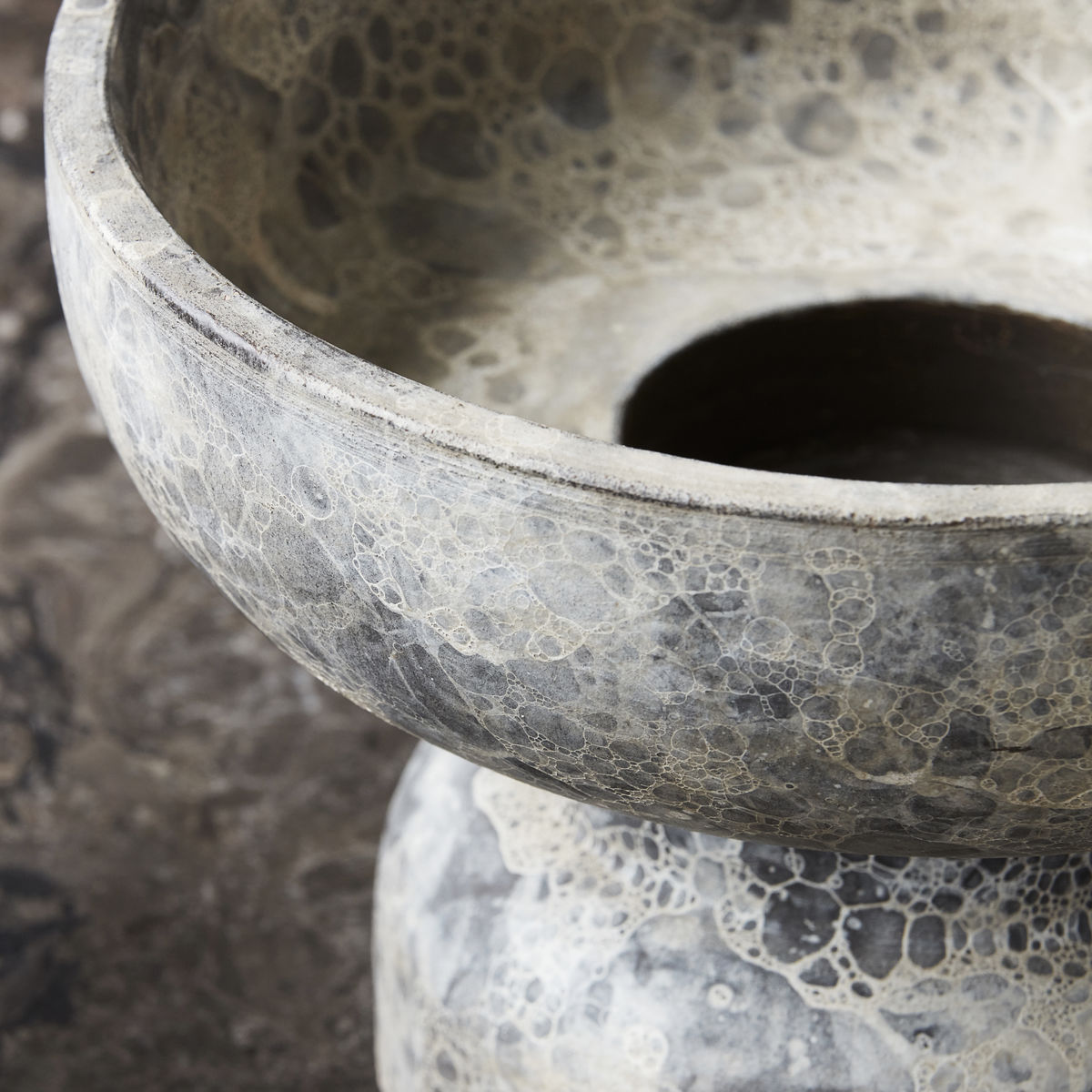 Earthenware candleholder 22 cm - Decorative object for the living room