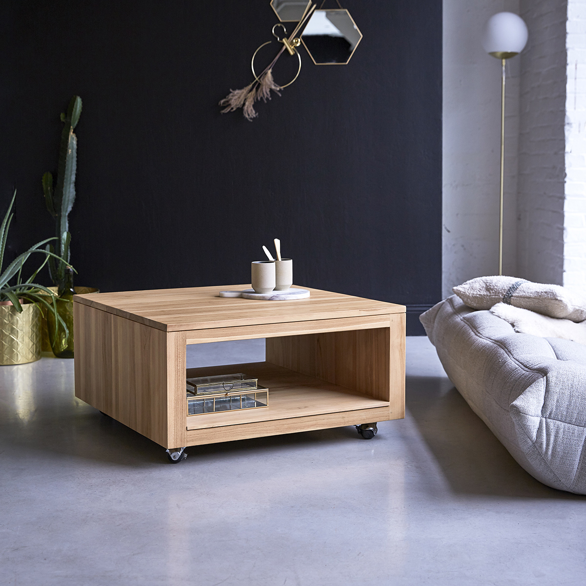 Anoa 80 square teak coffee table - Sale of living room furniture