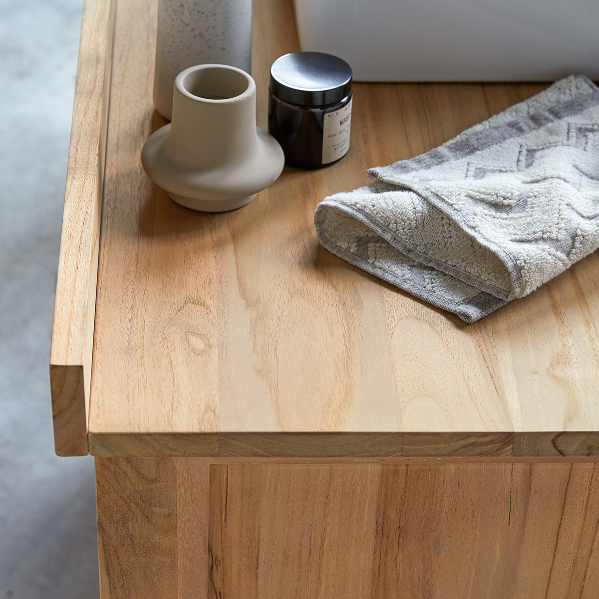 Teak bathroom furniture - Coline Solo vanity cabinet - Tikamoon