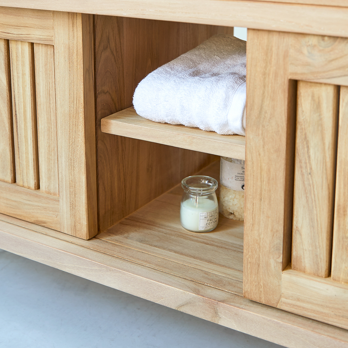 Teak bathroom furniture - Colonial Duo washstand - Tikamoon