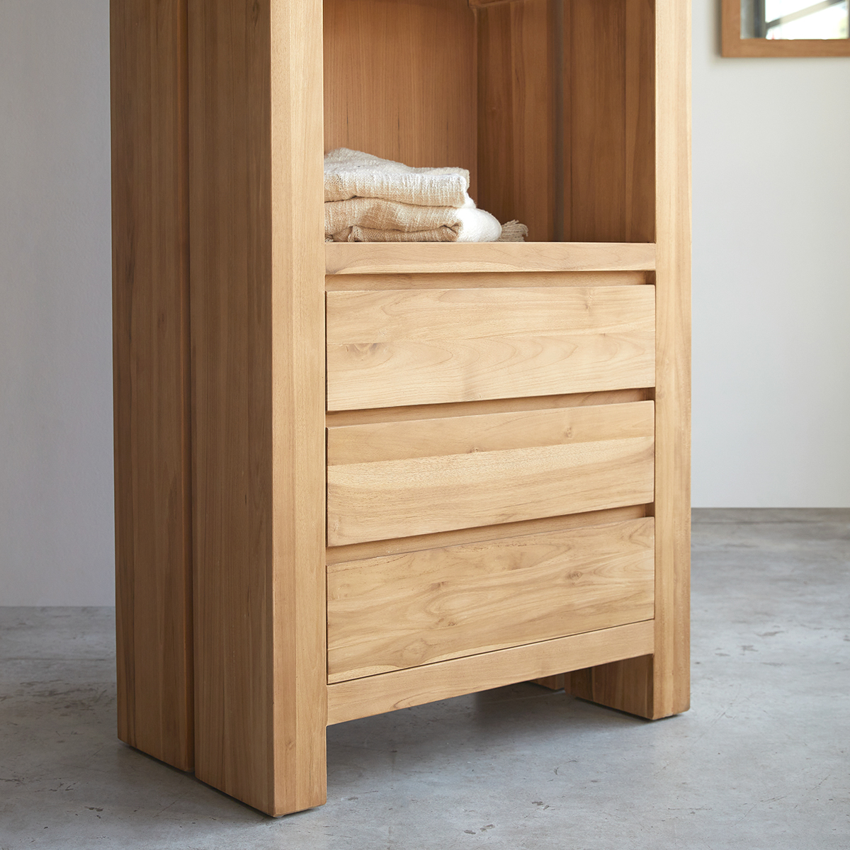 Teak bookcases - Eden Bookcases sale 75x200 at Tikamoon