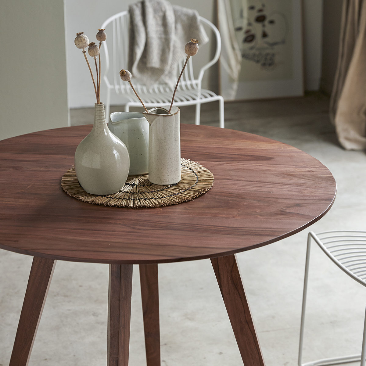 Round sheesham dining table 100 cm - Living room furniture - Tikamoon