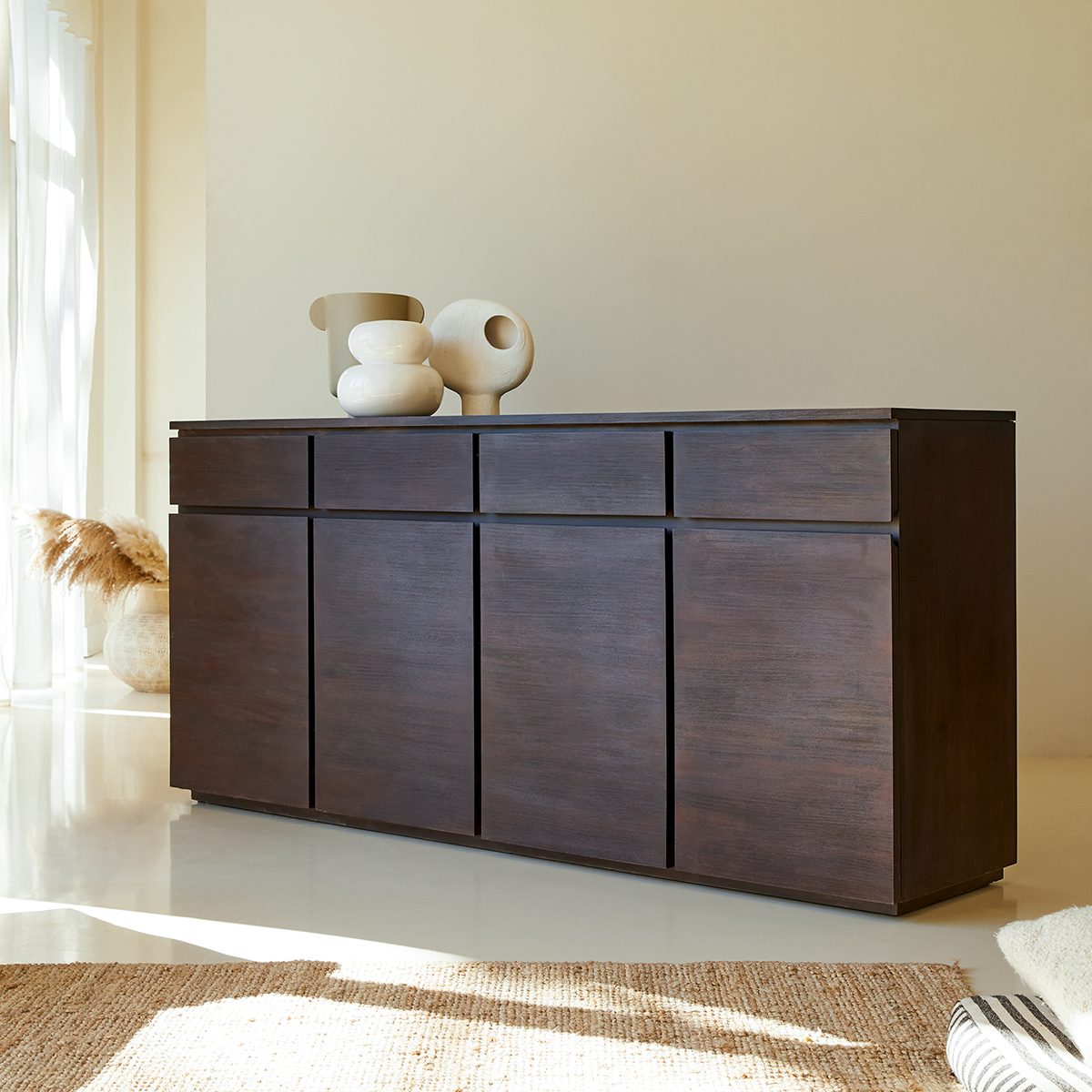 Mahogany sideboard 200 cm - Sale of Eva mahogany sideboard at Tikamoon