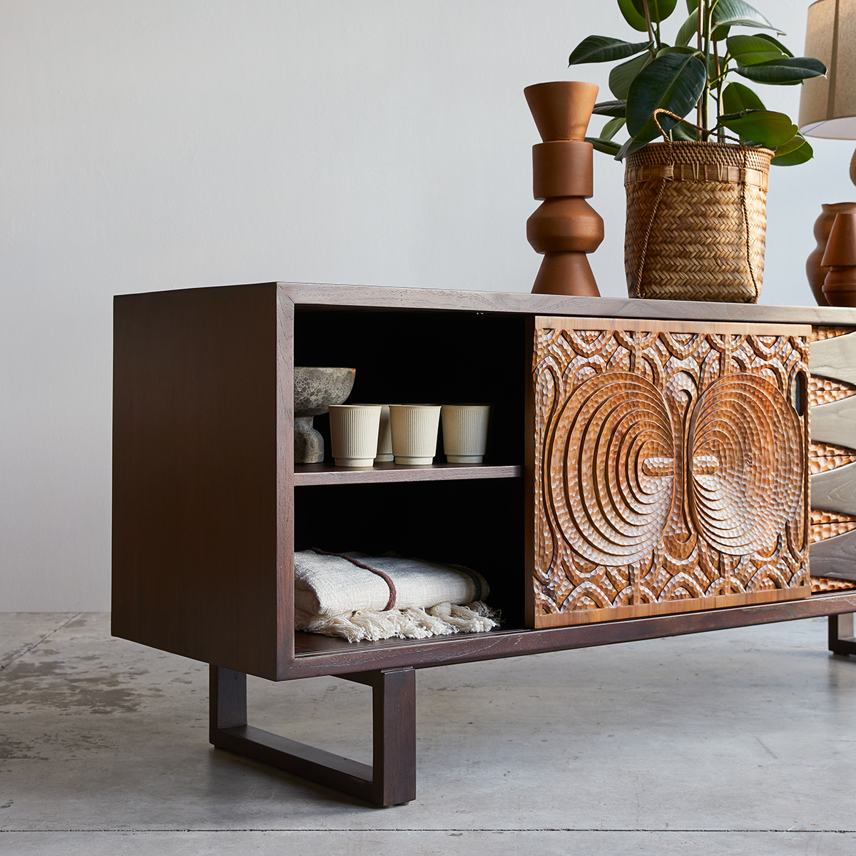 Tikamoon : Frida - Solid mahogany Sideboard 205 cm