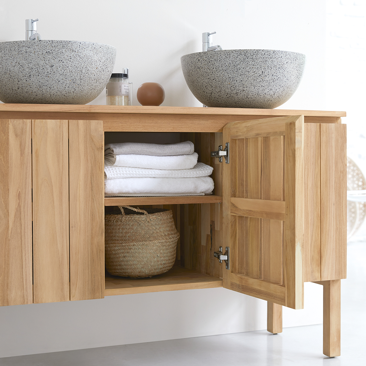 Teak vanity unit 120 cm - Bathroom furniture - Tikamoon