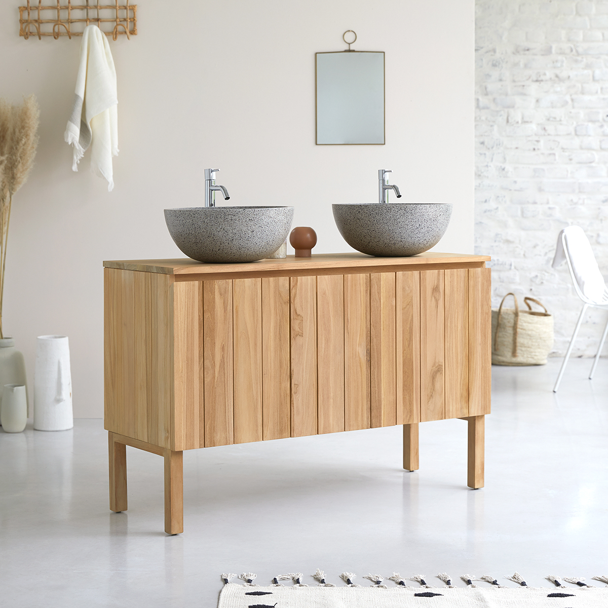 Teak vanity unit 120 cm - Bathroom furniture - Tikamoon