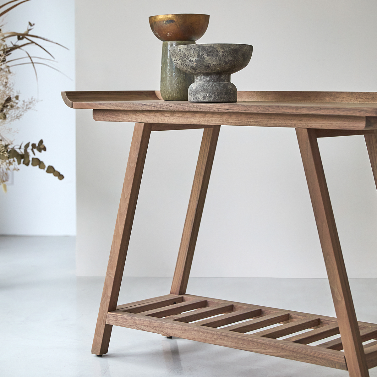 Walnut high console table 110 - Wood furniture for the living room