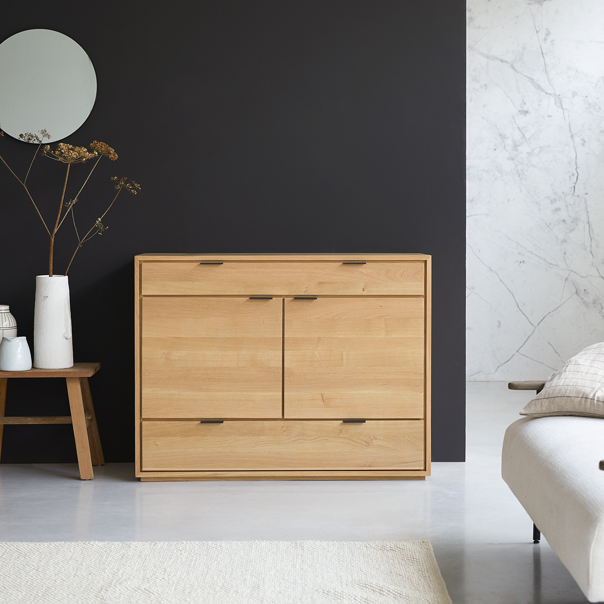 Solid oak sideboard 120 cm - Dining room storage - Tikamoon