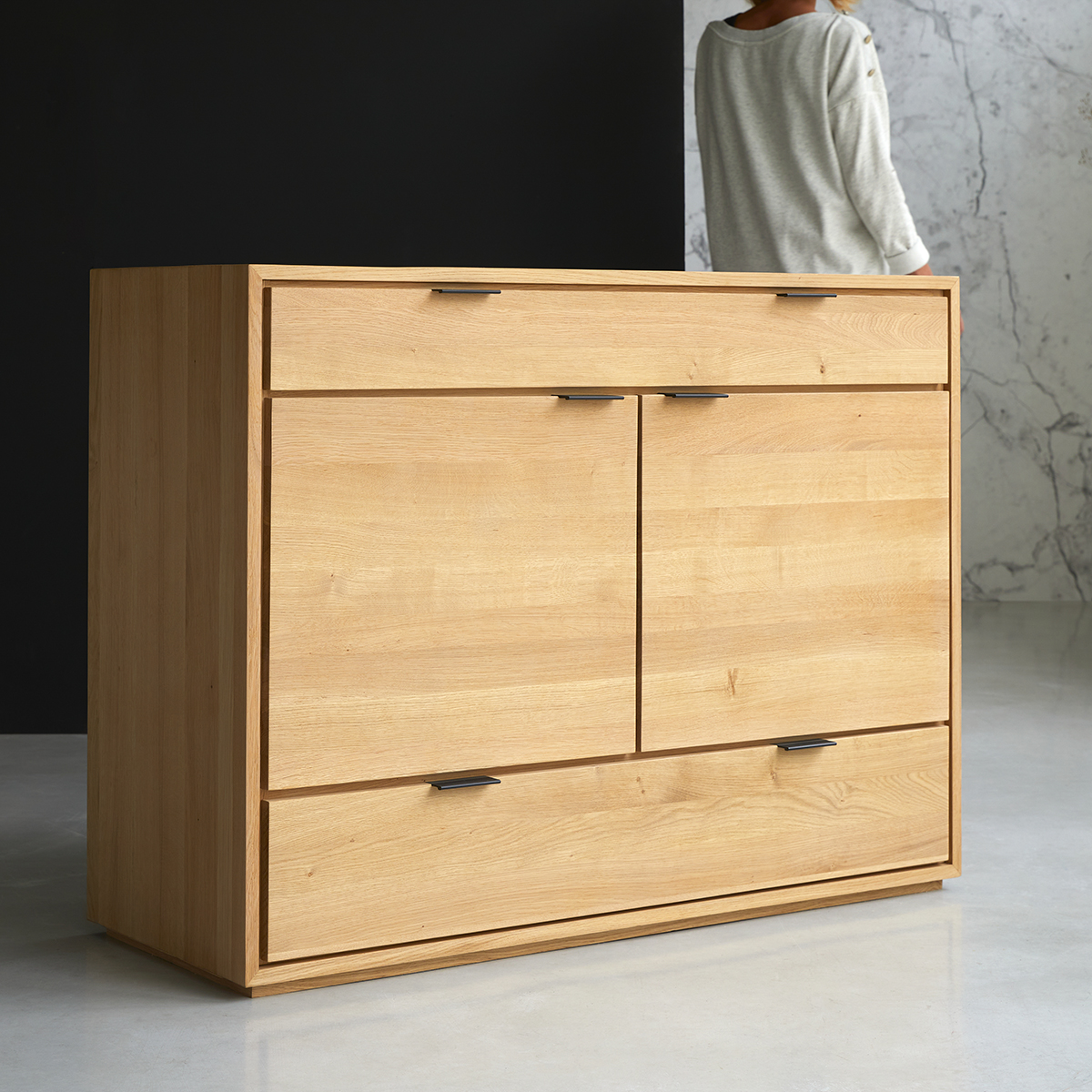 Solid oak sideboard 120 cm - Dining room storage - Tikamoon
