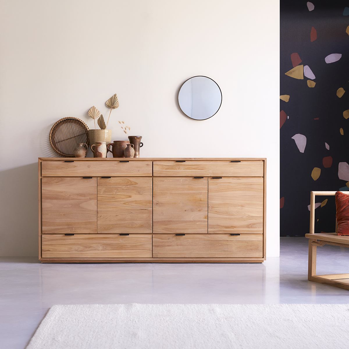 Solid teak sideboard 200 cm - Dining room storage - Tikamoon